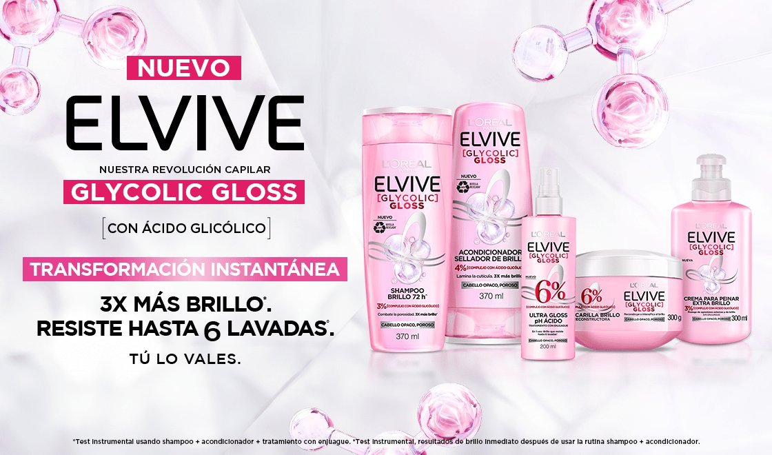 Elvive Glycolic Gloss Con ácido Glicólico Loréal Paris