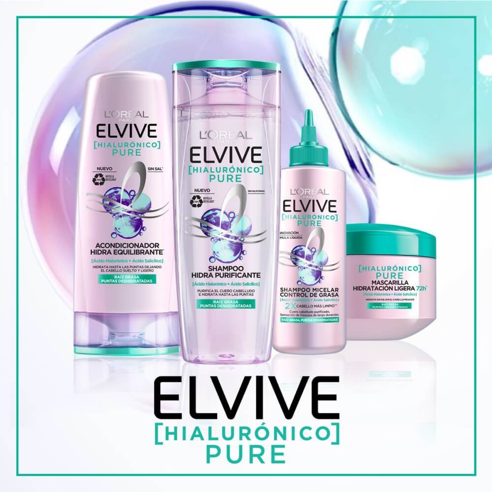 Mascarilla para cabello graso Elvive Hialurónico Pure | L´Oréal Paris