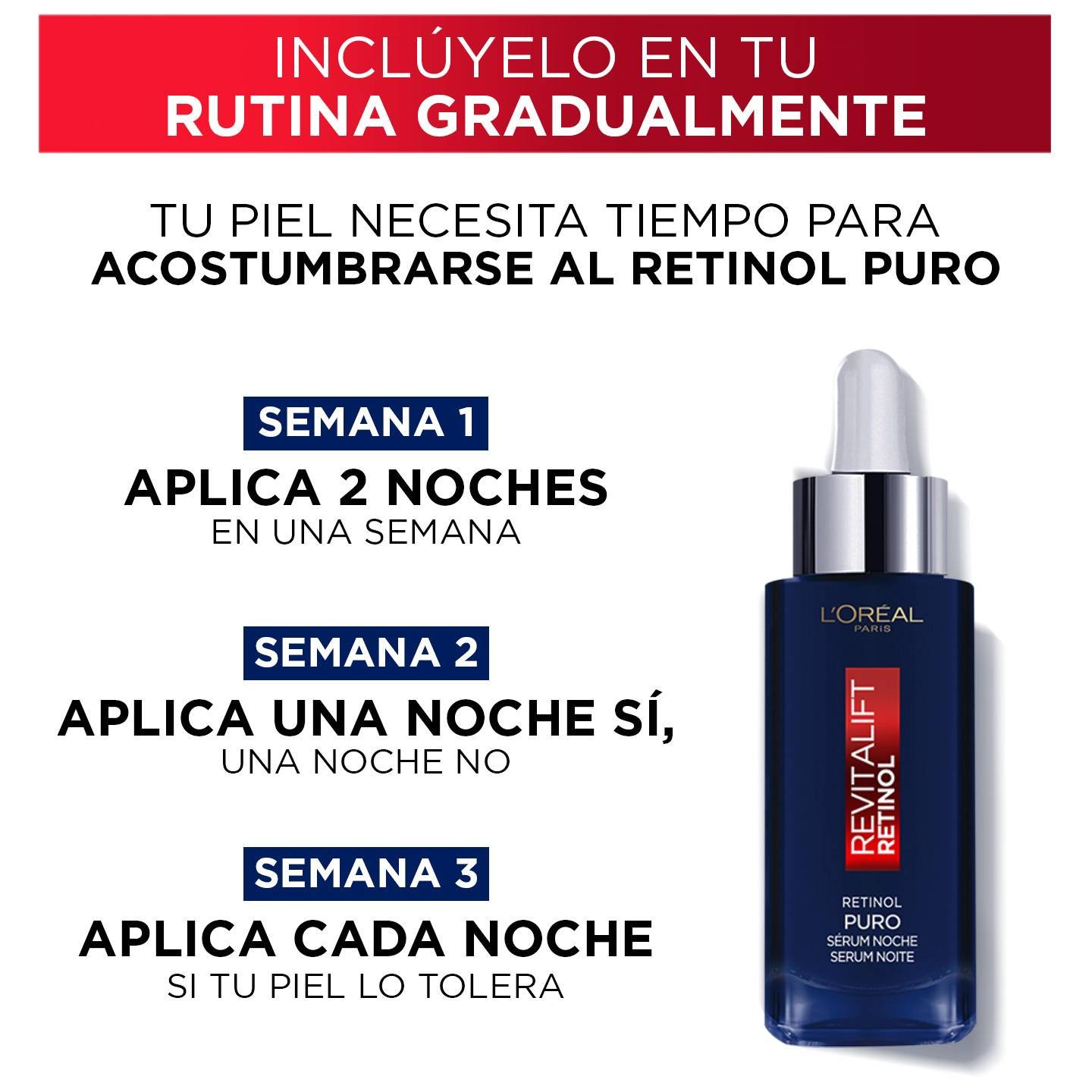 Serum facial de noche Revitalift con 0.3% Retinol | L'Oréal Paris